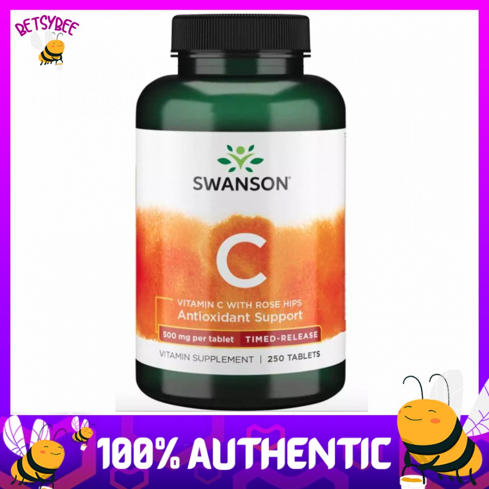 Swanson Vitamin C with Rose Hips 500mg 250 tablets Timed-Release | Shopee Philippines