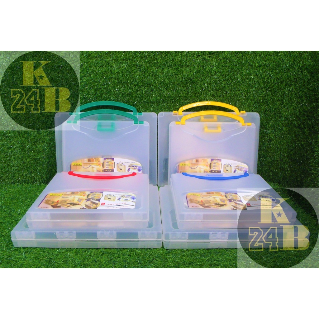 #8900 Carry File Case Transparent with Colored Handle ( 2 Sizes ...