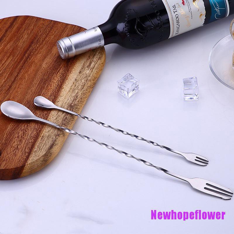 CKFR 1Pc 25/32Cm Stainless Steel Cocktail Bar Spoon Spiral Drink Mixer ...