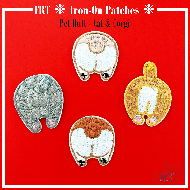 ☸ Animals Buttocks - Series 01 Patch ☸ 1Pc Cute Cartoon Cat & Corgi Butt Diy Sew on Iron on ...