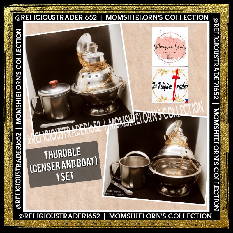 Thurible / Censer and Boat / Incense Burner / Insensaryo / Set for Holy ...