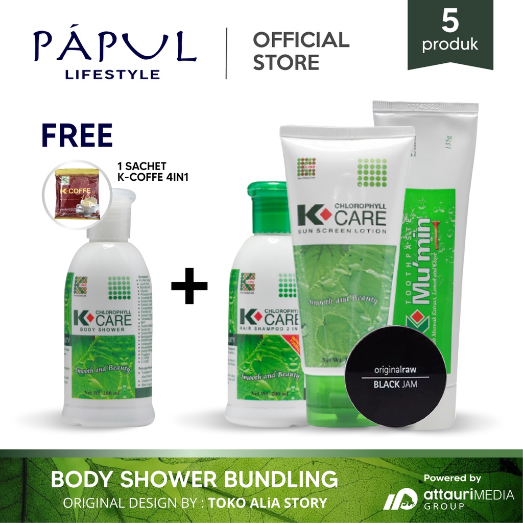 Bundling K-CARE CHLOROPHYLL BODY SHOWER (HAIR SHAMPOO, SUNSCREEN LOTION ...