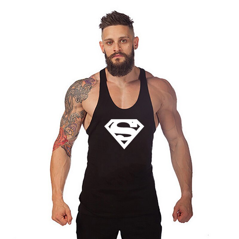 Gym Clothing Tank Tops Mens Superman Tops Fitness Clothes Superman Gym ...