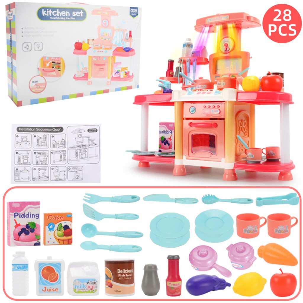Pretend Light and Sound Kitchen Playset for Kids SbbE | Shopee Philippines