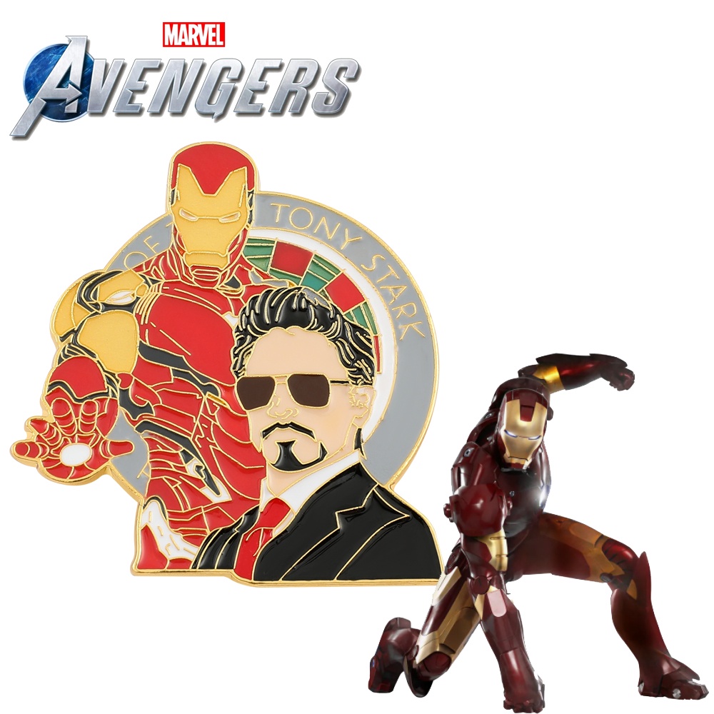 Cute Marvel Pin for Backpack The Avengers Iron Man Tony Stark Cartoon ...