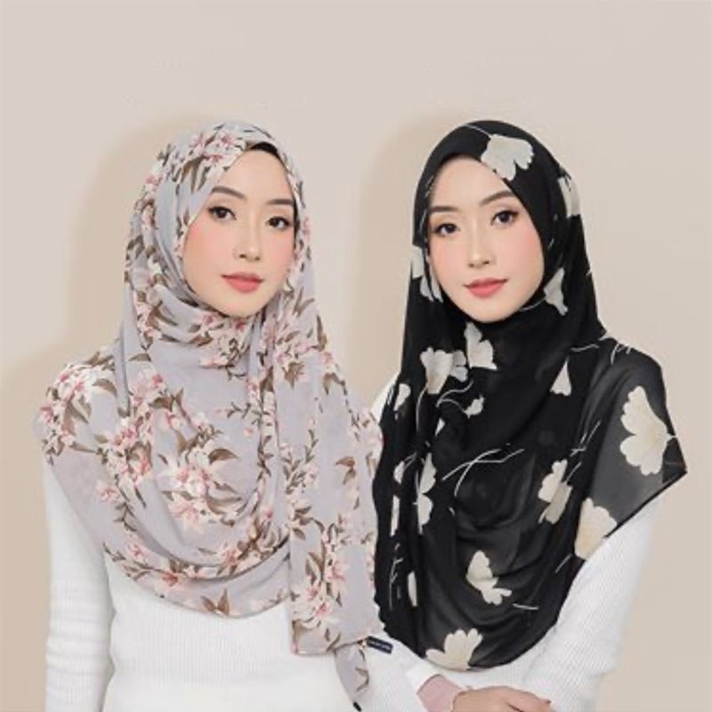 Premium Chiffon Printed Hijab for only 75 pesos! | Shopee Philippines