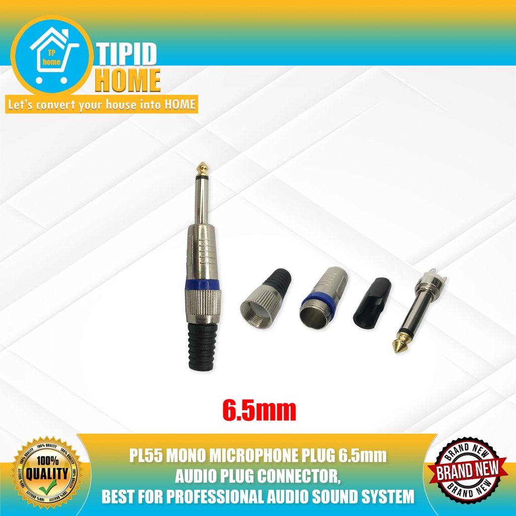 PL55 MONO MICROPHONE PLUG 6.5mm AUDIO PLUG CONNECTOR, BEST FOR ...