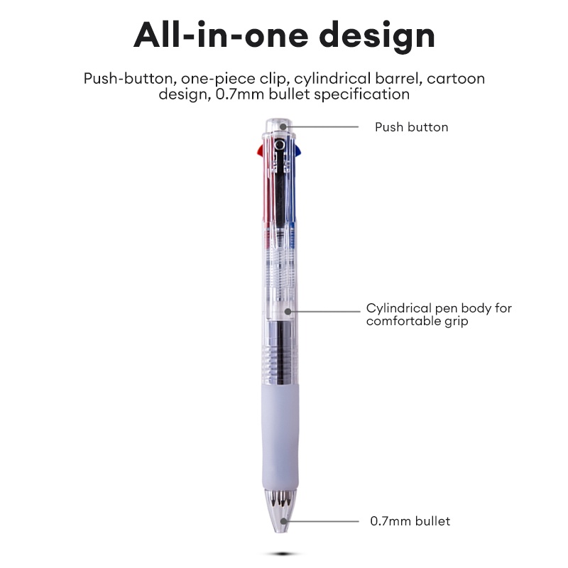 Deli 0.7mm 4Color Ballpen Multicolor Ballpoint Pen 1PCS S313 | Shopee ...