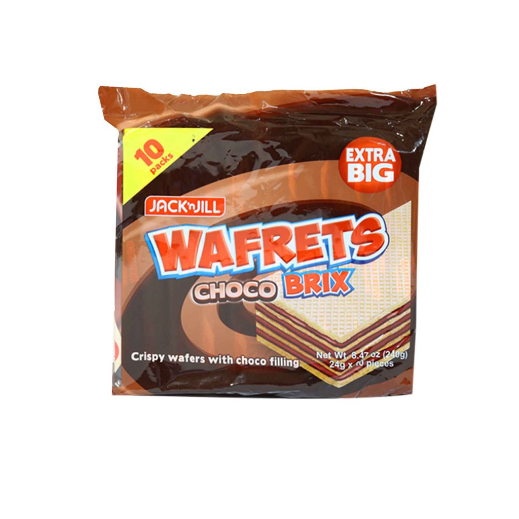 Jack n' Jill Wafrets Brix Chocolate 10 Packs X 24G | Shopee Philippines
