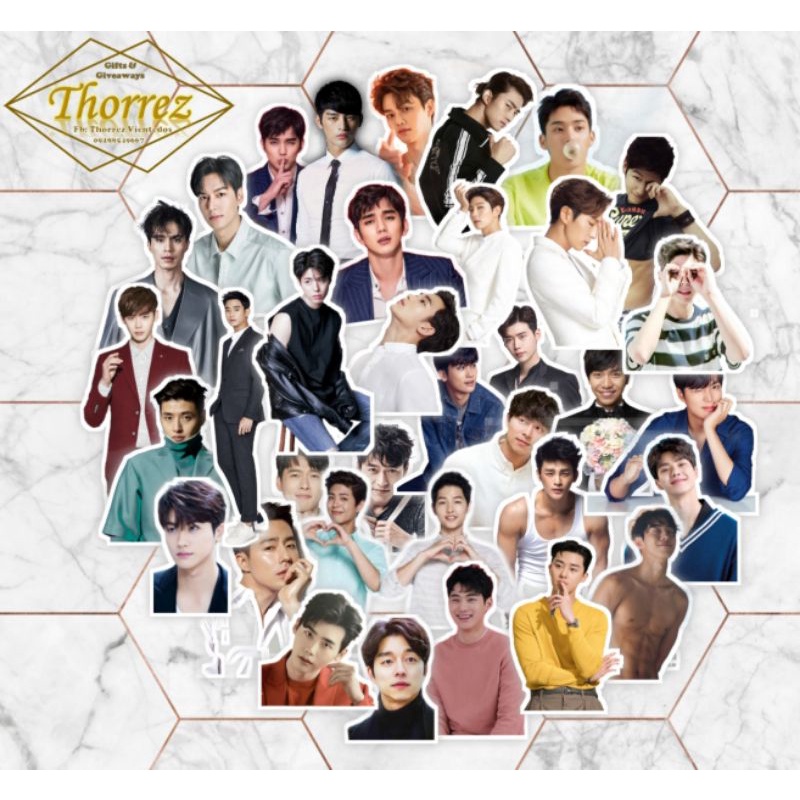 Korean Oppa Actor Sticker 50 pcs No Repeat WATERPROOF - Matte, Glossy ...