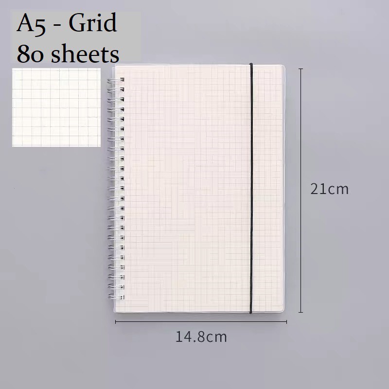 A6/A5/B5 Basic Spiral GRID/DOTTED/BLANK/LINED notebook with pp cover ...