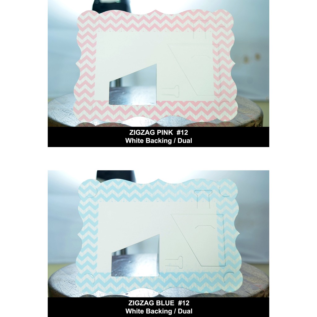 500pcs Zigzag Blue & Pink Design 4r photo standees board frame | Shopee ...