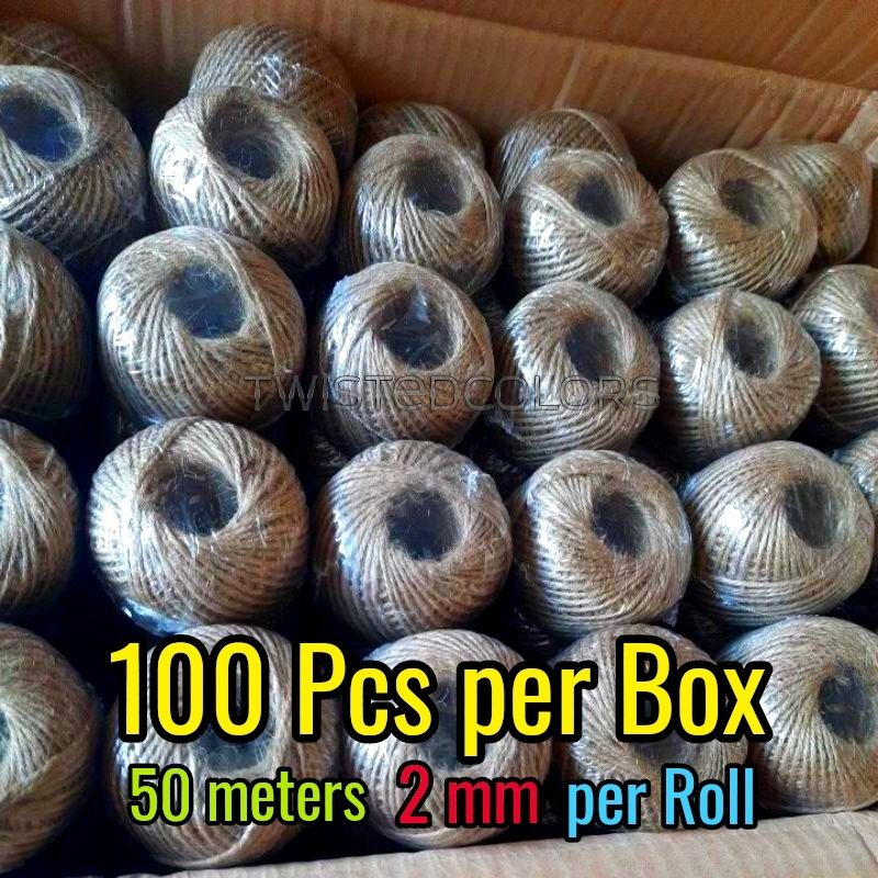 100 Pcs Jute String 50 meters 2mm per Roll Jute Twine Abaca String ...
