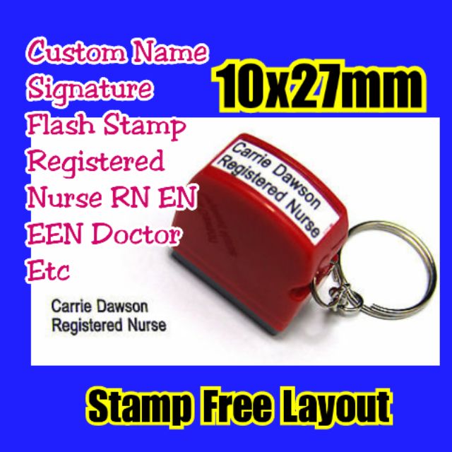 Custom Name Signature Flash Stamp Registered Nurse RN EN EEN Doctor ...