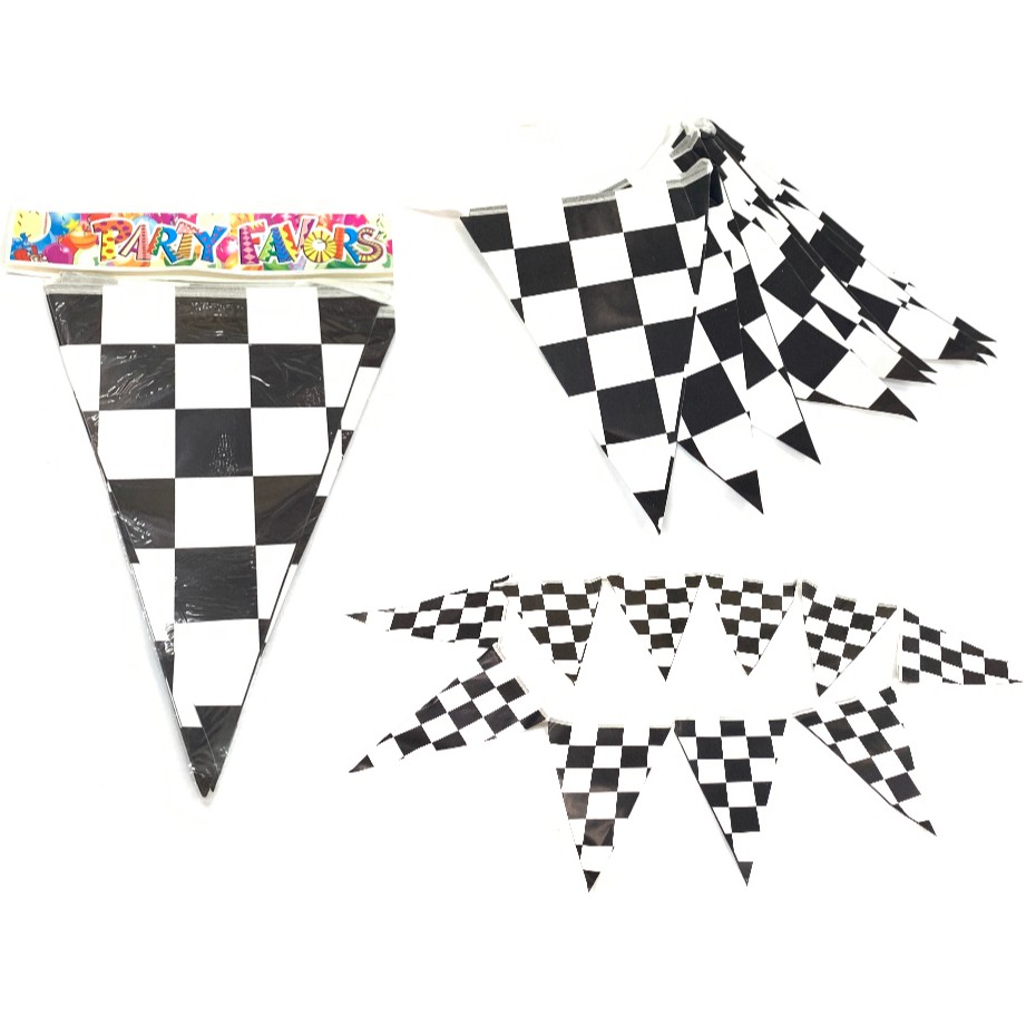 racing cars checkered banderitas flag banner about 3 meters for party ...