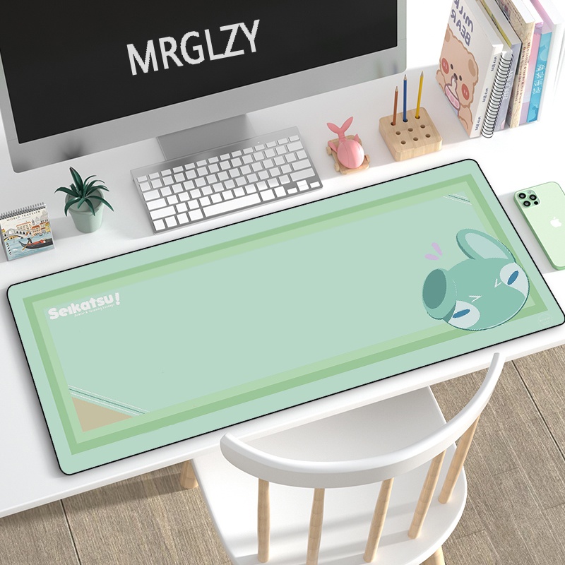 Cute Cartoon Mouse Pad Comtuper Green Eye Protection DeskMat Large ...