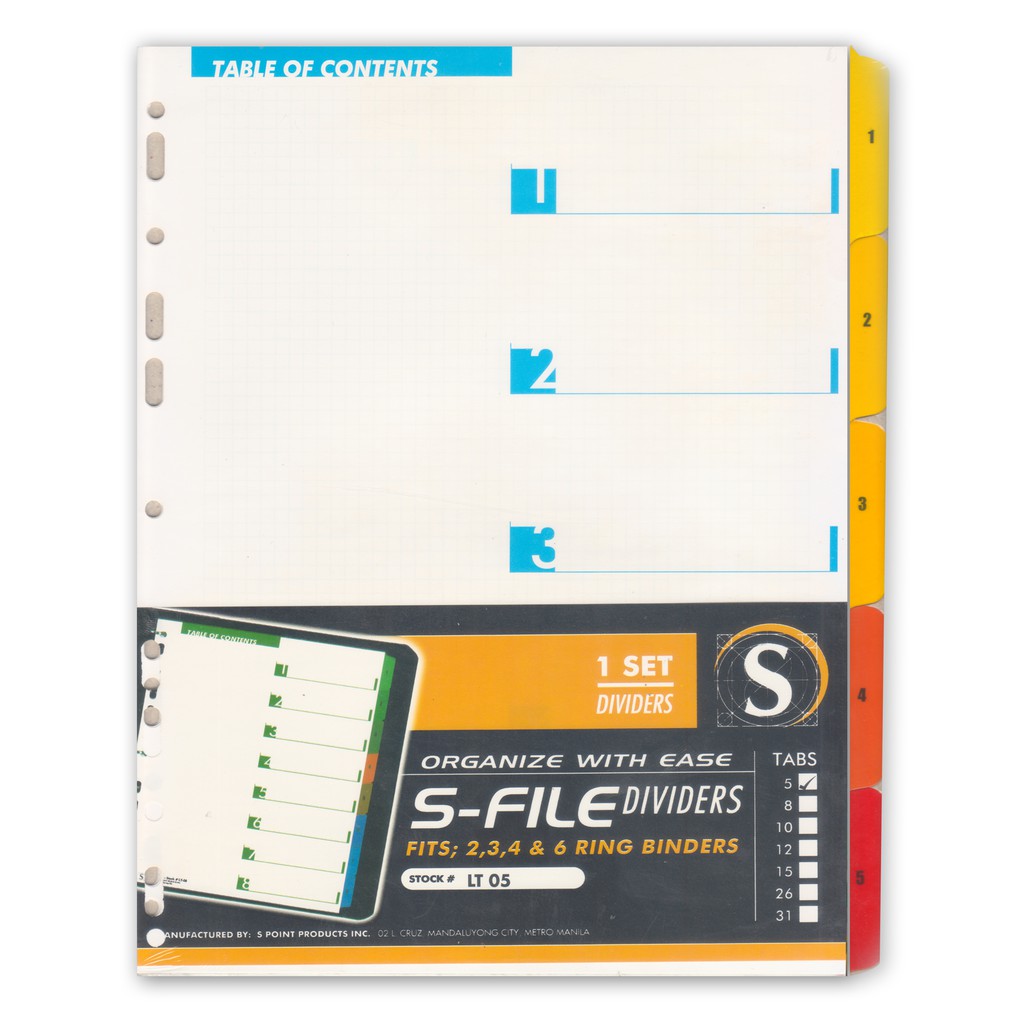 Stradmore Number Tab Dividers Letter Size | Shopee Philippines