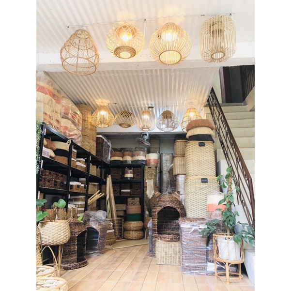 Rattan pendant Lamp drop | Shopee Philippines