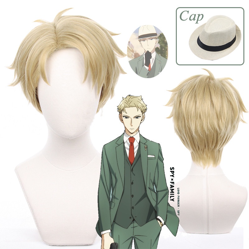 Anime Spy X Family Loid Forger Cosplay Wig Cap Light Blond Short Hair ...