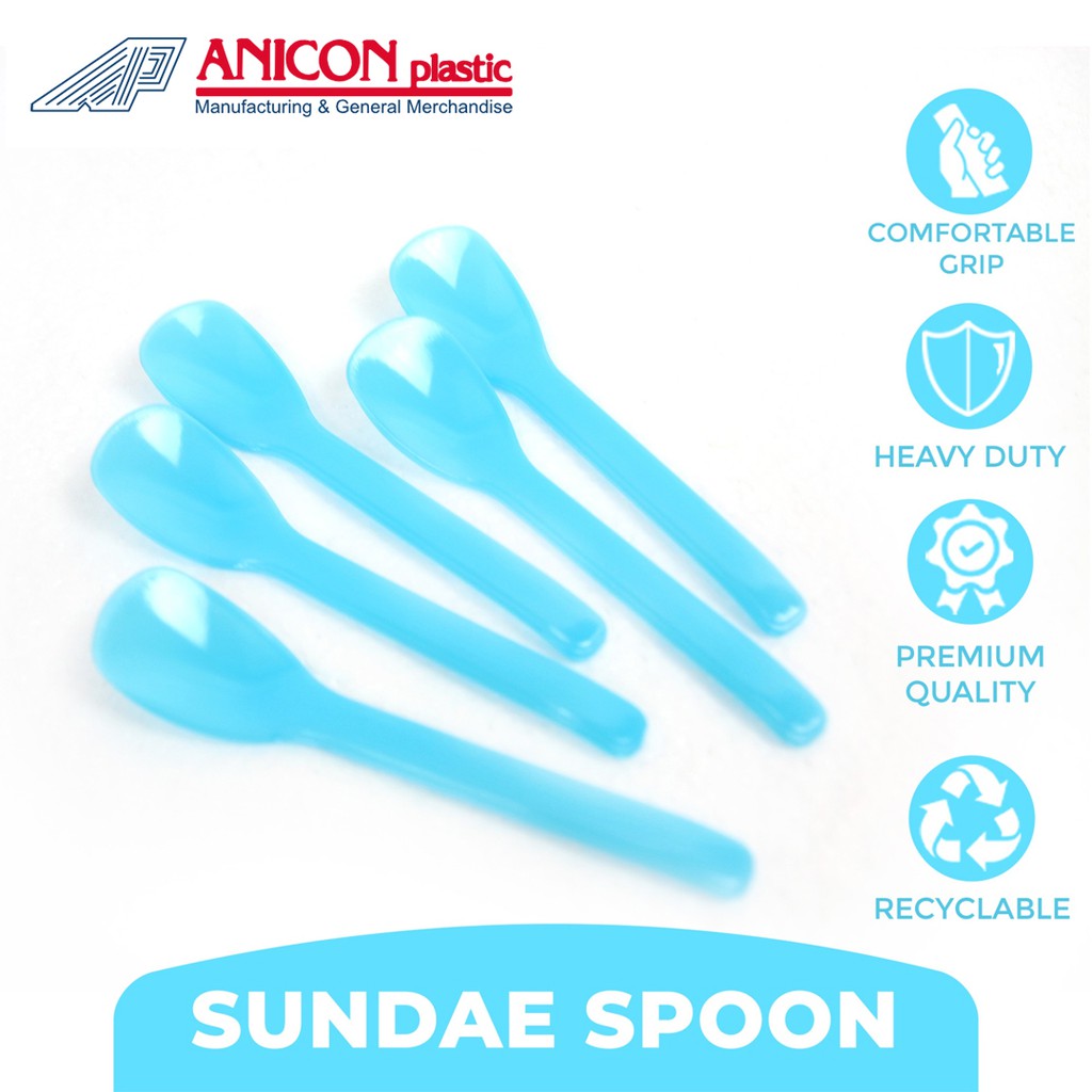 Aniware Premium Quality Disposable Plastic Sundae Spoon - 50pcs (Blue) | Shopee Philippines