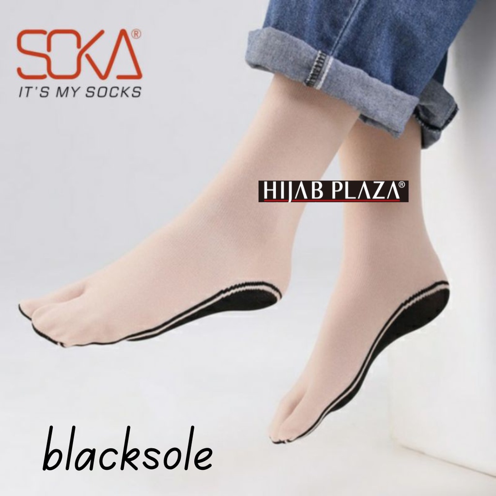 HITAM Soka Blacksole Thumb Socks Talapak Black | Shopee Philippines