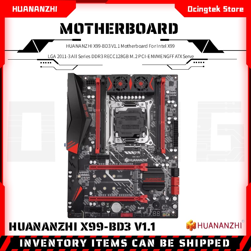 HUANANZHI X99-BD3 V1.1 Motherboard For Intel X99 LGA 2011-3 All Series DDR3 RECC128GB M.2 PCI-E ...