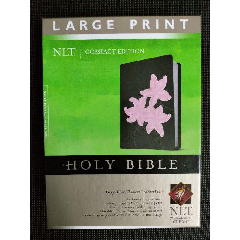 NLT COMPACT EDITION GREY/PINK FLOWERS LEATHERLIKE | Shopee Philippines