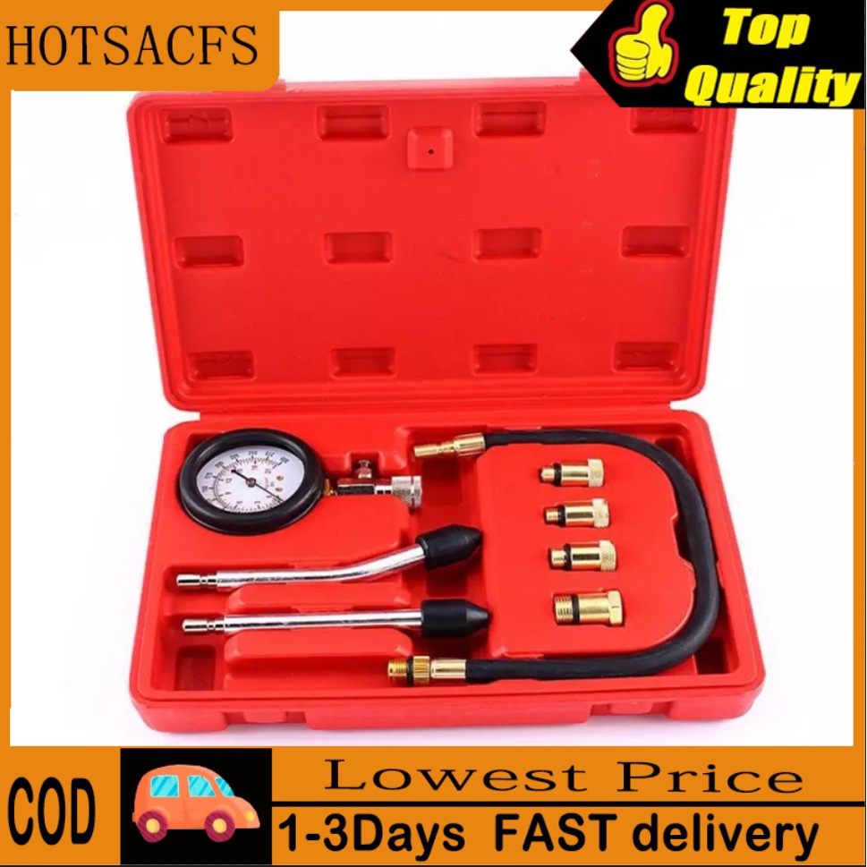Automotive Motorcycles Petrol Engine Compression Test Gauge Tester Kit ...