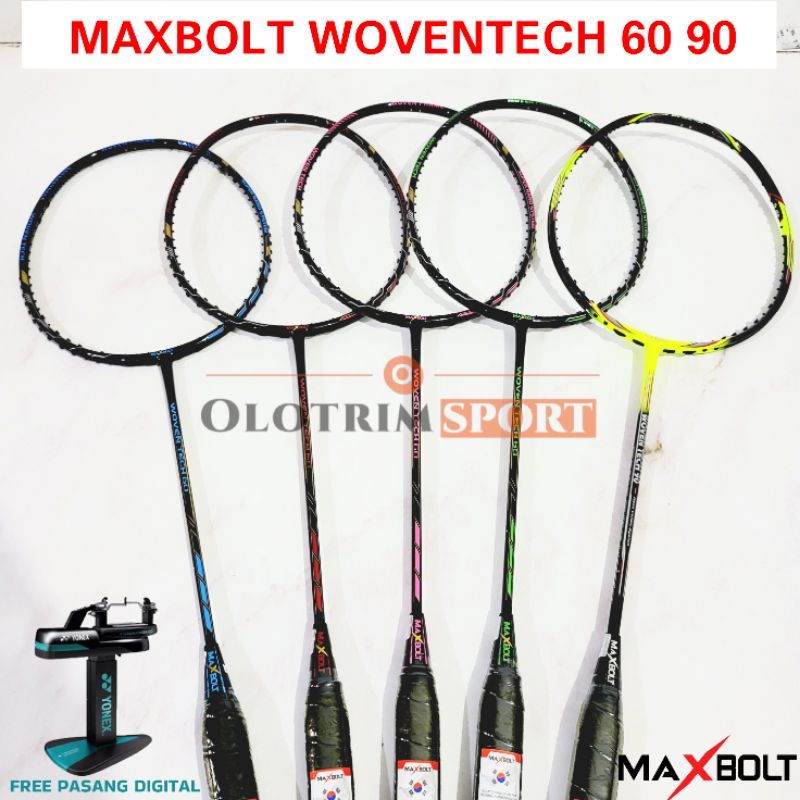 Original MaxBolt Woven Tech 60 90 35lbs Badminton Racket | Shopee ...