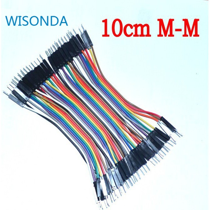 40pcs 10cm 2.54mm 1pin 1p-1p male to male jumper wire Dupont cable ...