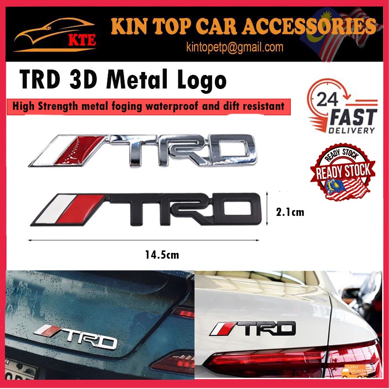 Car 3D Metal TRD Logo Decal Sticker For TOYOTA Camry COROLLA Car Body ...