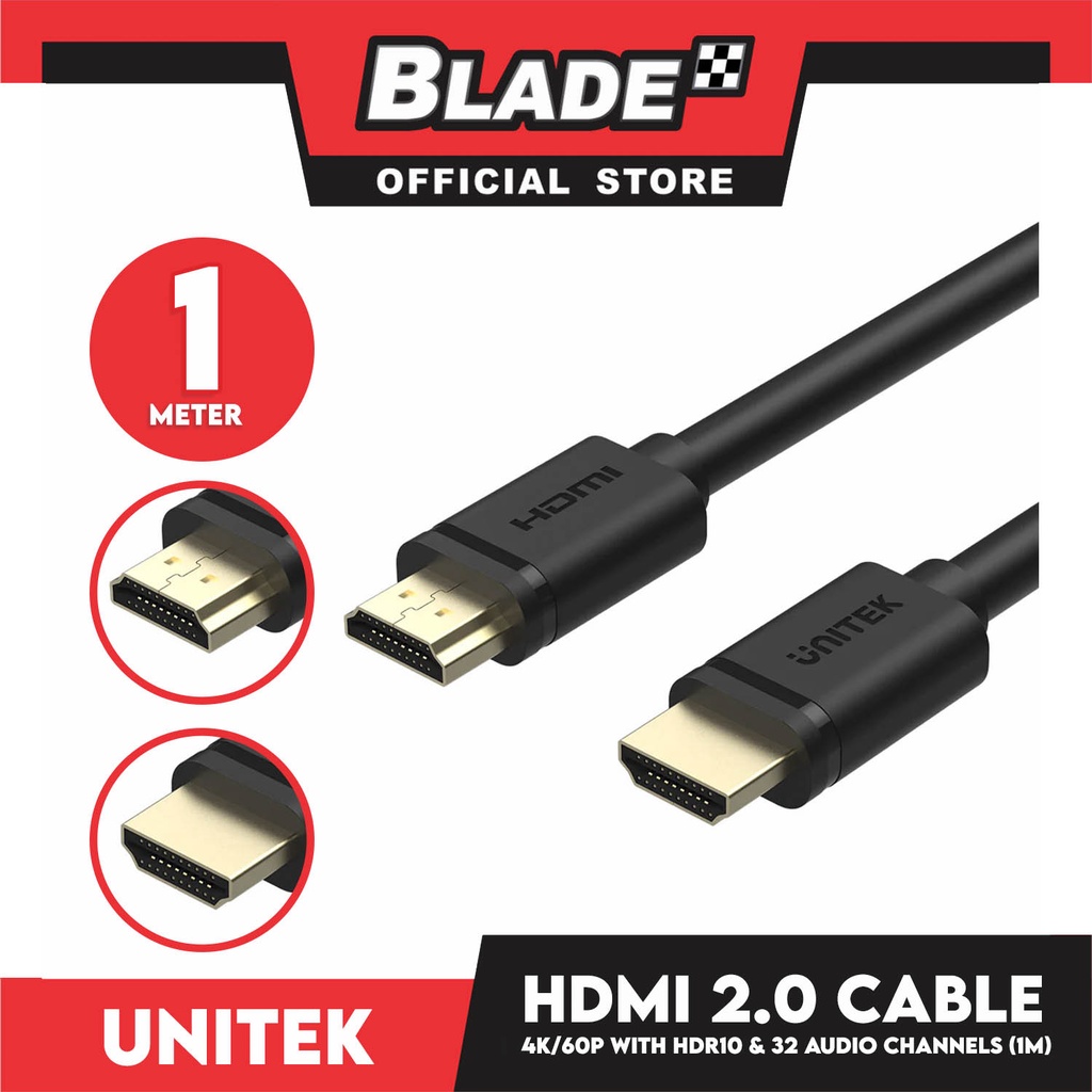 Unitek HDMI 2.0 Cable 4K/60p With HDR10 And 32 Audio Channels Y-C136M ...