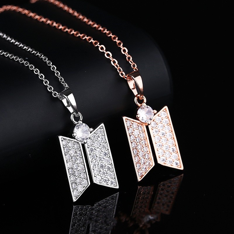 Kpop BTS Bangtan Necklace Men and Women Fashion Luxury Rhinestone ...