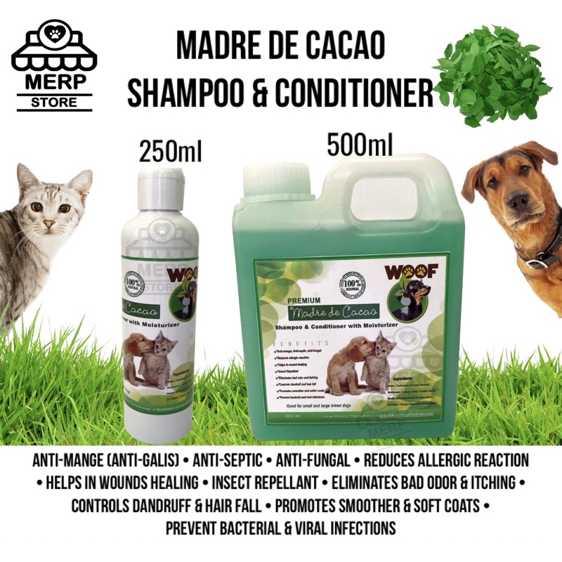 WOOF Madre De Cacao Dog and Cat Shampoo & Conditioner Anti-Galis, Anti ...