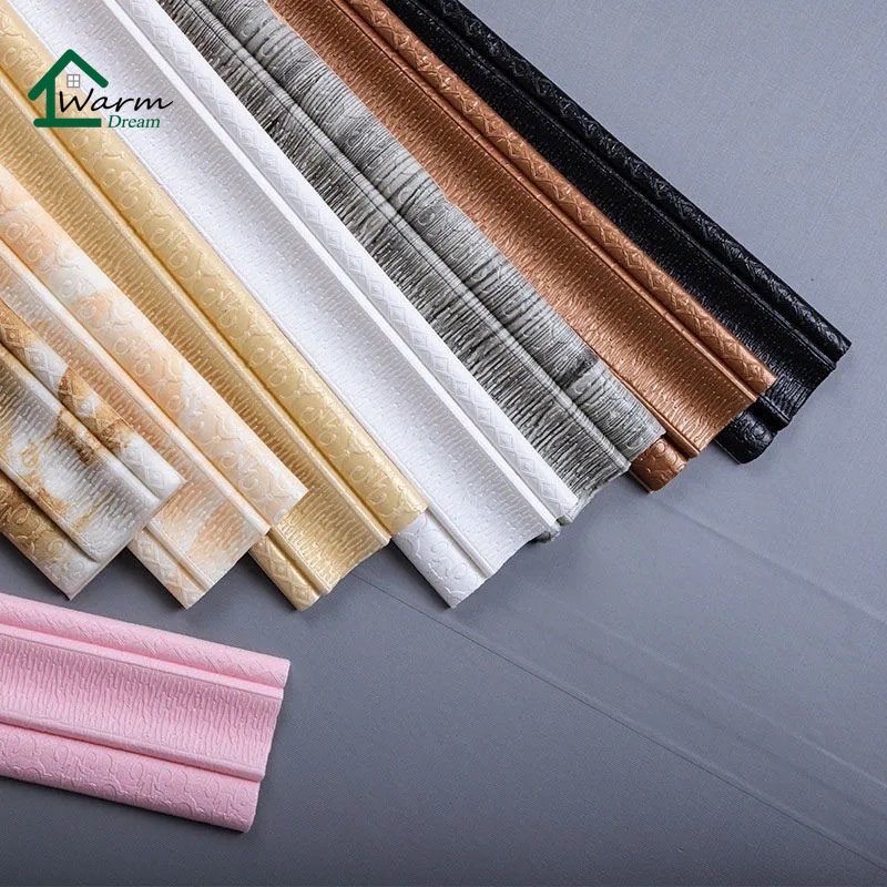 2.3m 3D Wallpaper Border Wall Sticker Wall Trim Line Waterproof PE Foam ...