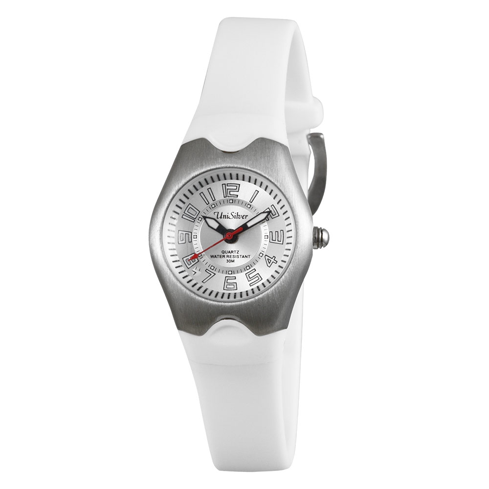 UniSilver TIME Encore Women's White Analog Rubber Watch KW2728-2107 ...