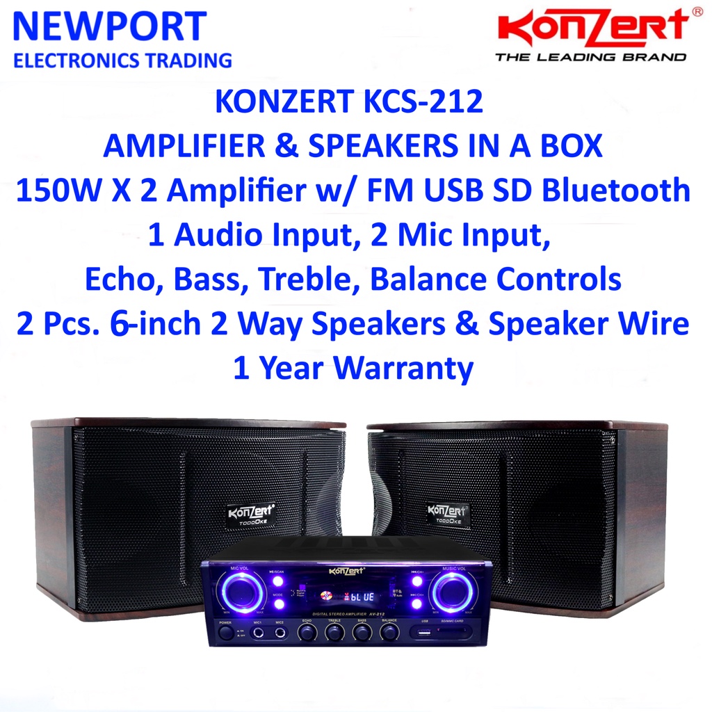 Konzert KCS 212 Micro Component System with 2 6 Inch Speakers, 150W X 2 ...