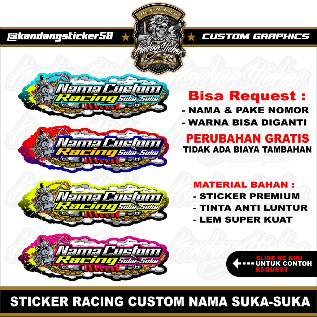 Custom Racing Sticker Unit Name Unit Like Like Like Sticker Custom ...