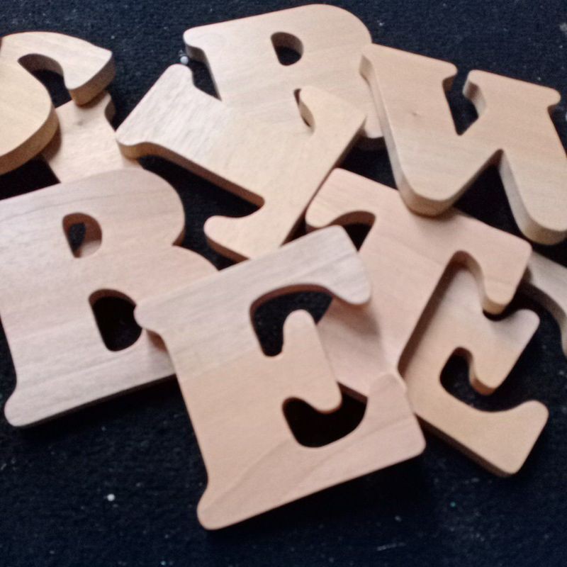 KAYU Raised wooden letters/embossed wooden numbers 5-10cm | Shopee ...