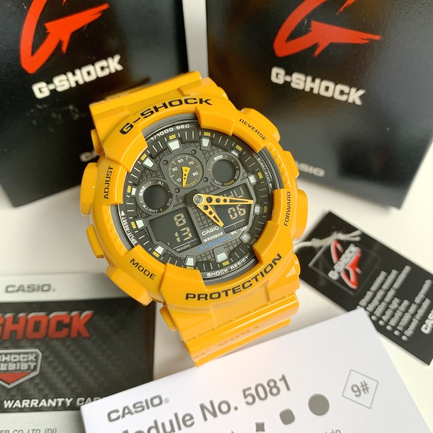 Casio G-Shock GA100A-9A Bumblebee Yellow Resin Watch For Men | Shopee ...