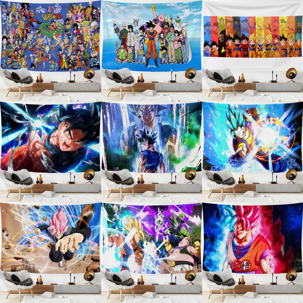 Dragon Ball Goku Background Cloth Anime Decoration Wall Cloth Dormitory ...