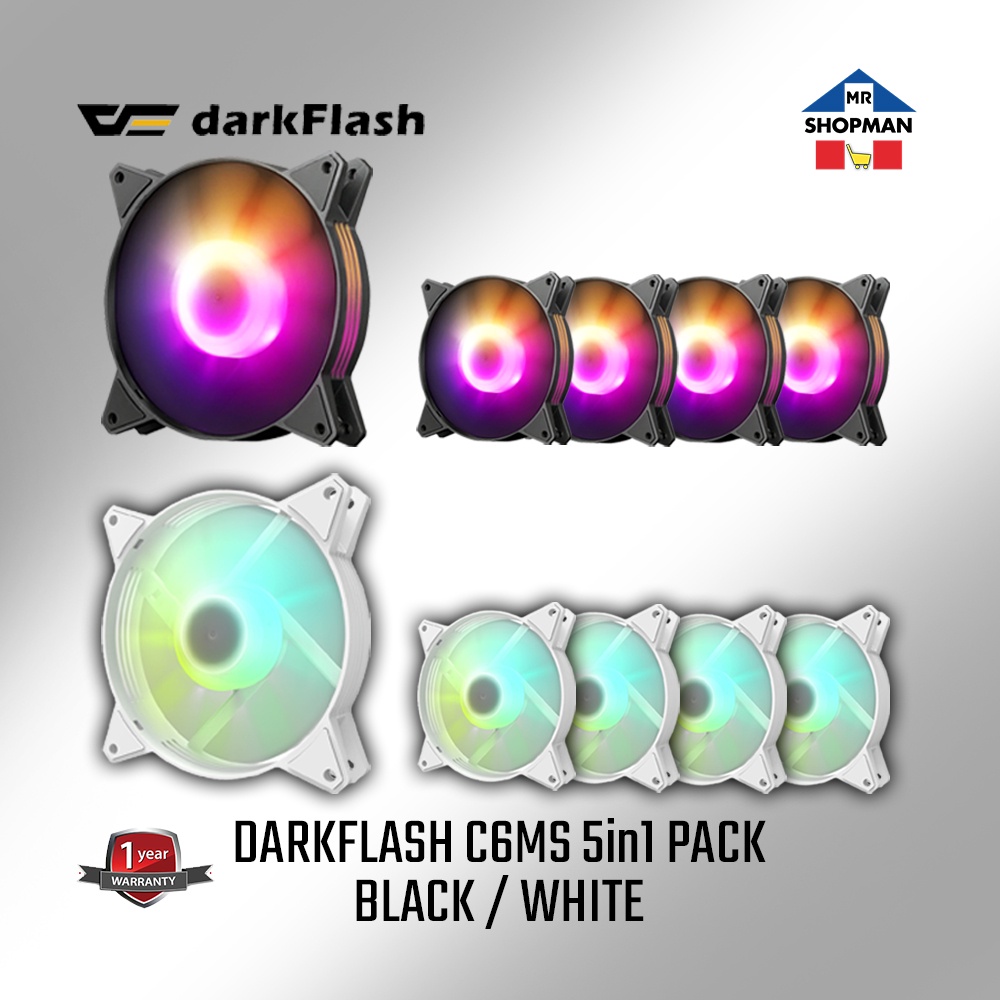 Darkflash C6 5 in 1 ARGB Black / White / Pink Case Fan Cpu fan 5in1 ...