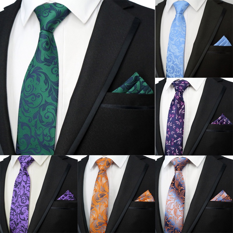 Factory Men's Tie & Handkerchief Set Fashion Floral Flower Paisley ...