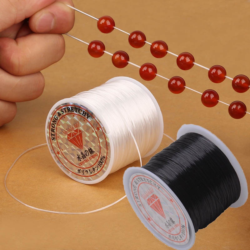50M Bracelet Beading Elastic Crystal Cord 0.8mm Fishing Thread Rope For ...