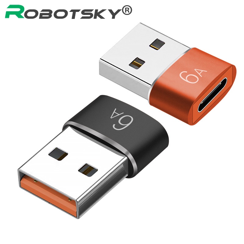 Robotsky 6A USB To Type C OTG Adapter USB USB-C Male To Type-c Female ...