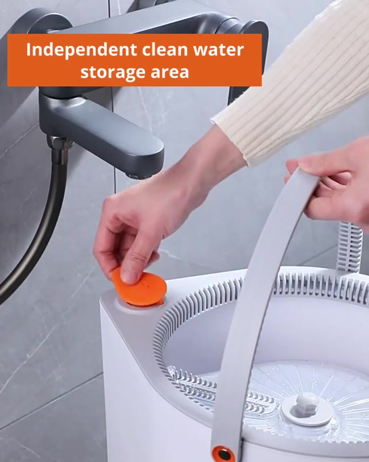 Joybos Self Wash Spin Mop M16 White Spinner Flat 360 Rotating Cleaner With Turbo Flushing Bucket ...