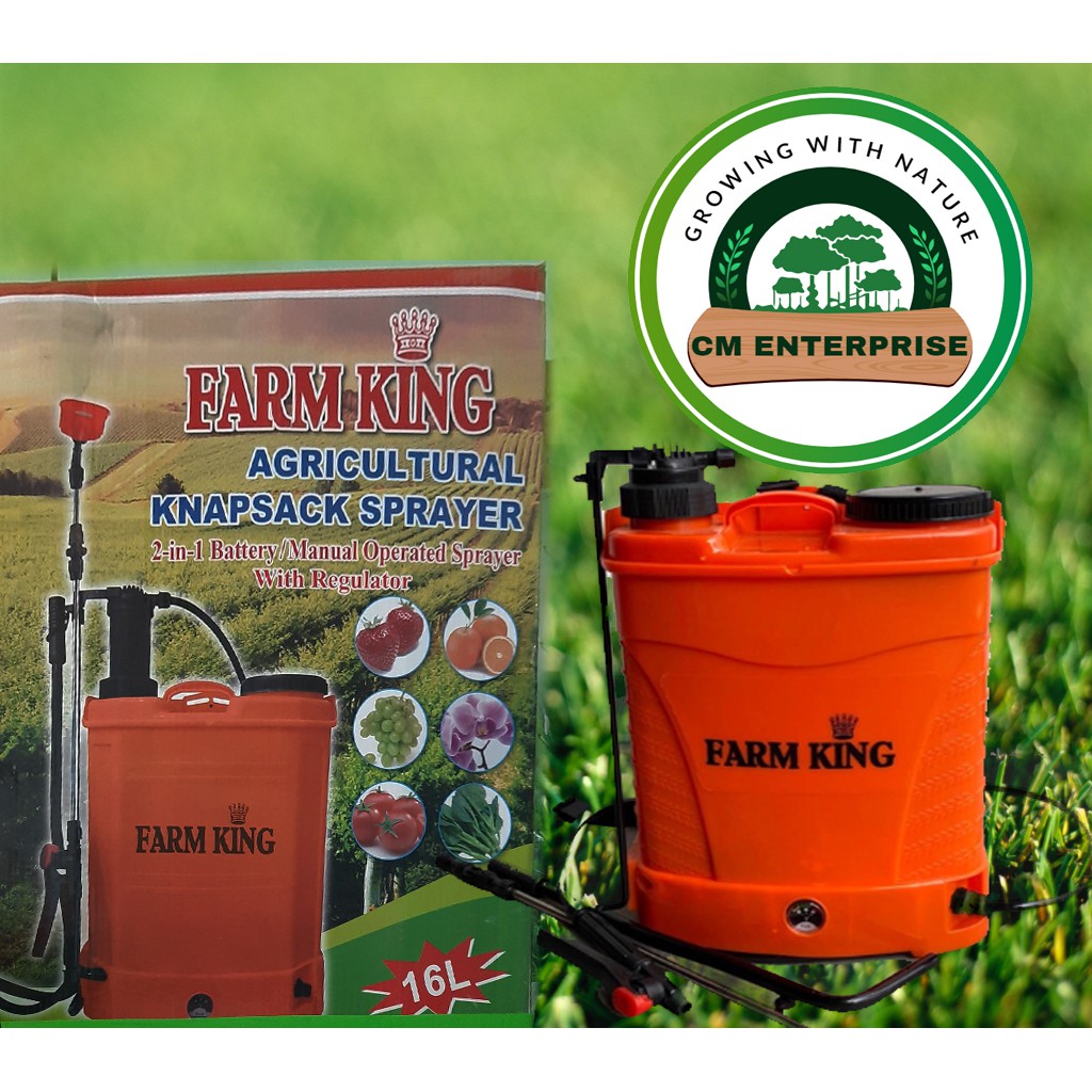 Farm King Agricultural Knapsack Sprayer 16L 2 in 1 Battery/ Manual Operated | Shopee Philippines