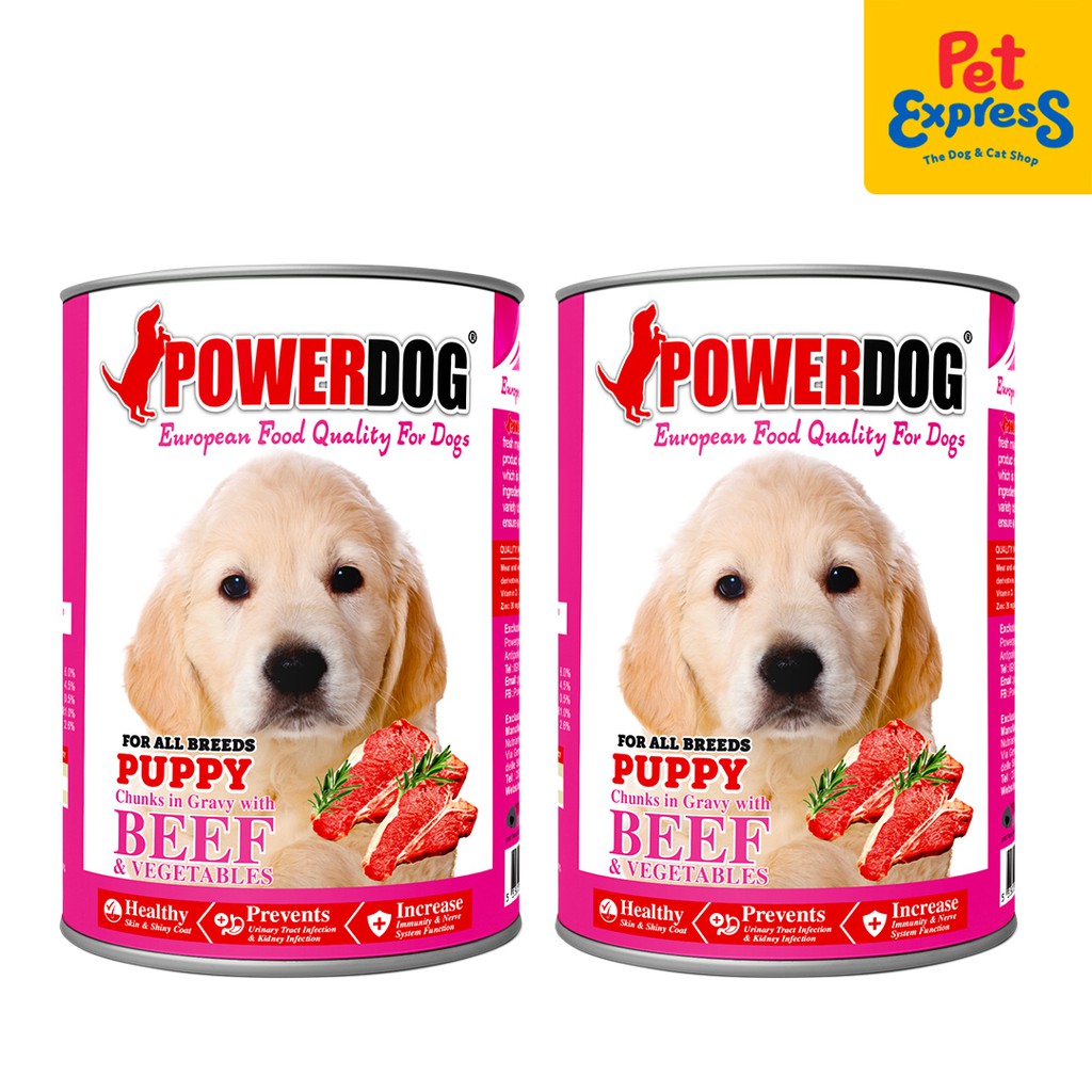 Power Dog Puppy Chunks in Gravy with Beef and Vegetables Wet Dog Food ...