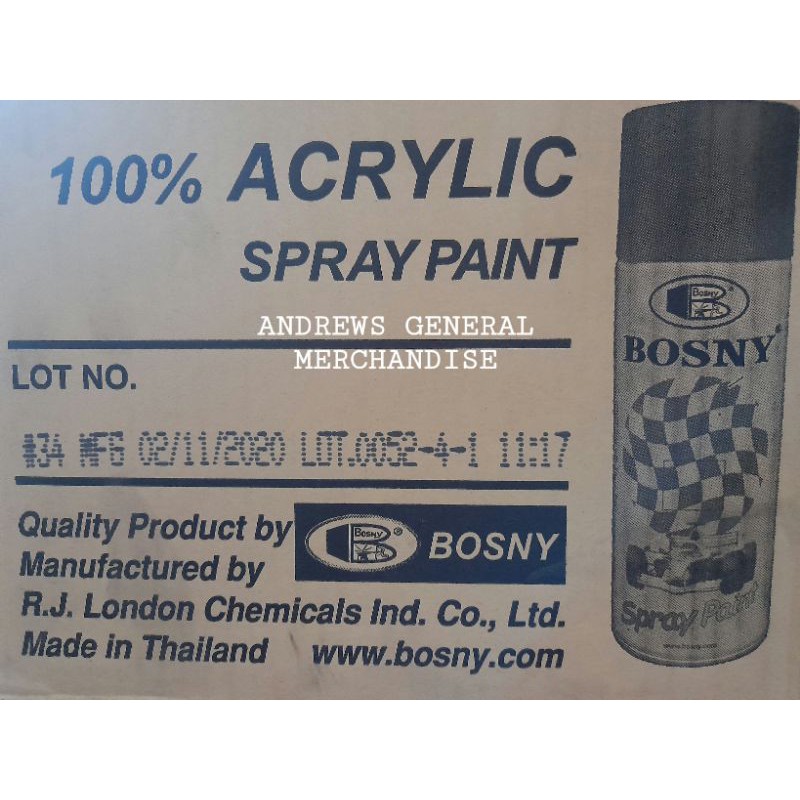 BOSNY ACRYLIC SPRAY PAINT ( BOX /12 CANS ) | Shopee Philippines