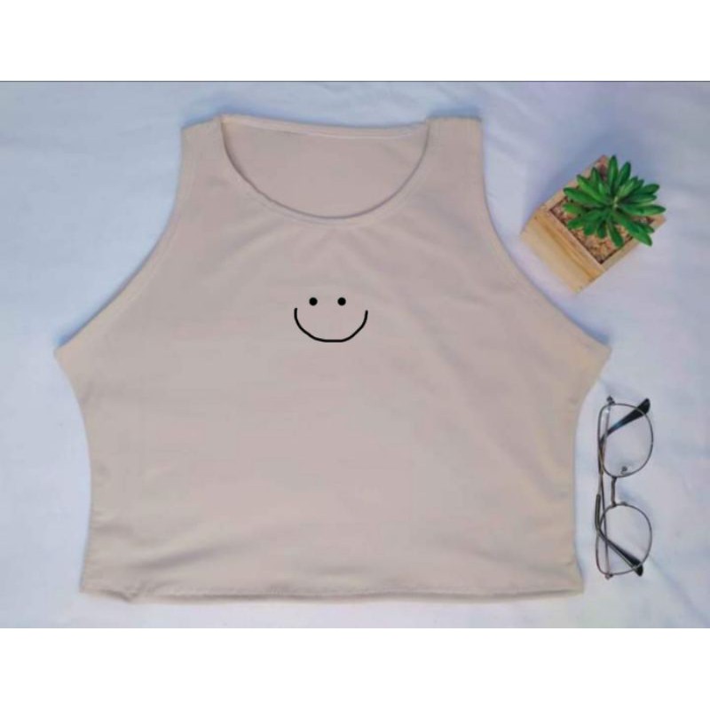 CROP TOP SIMOLE SMILEY PRINT | Shopee Philippines